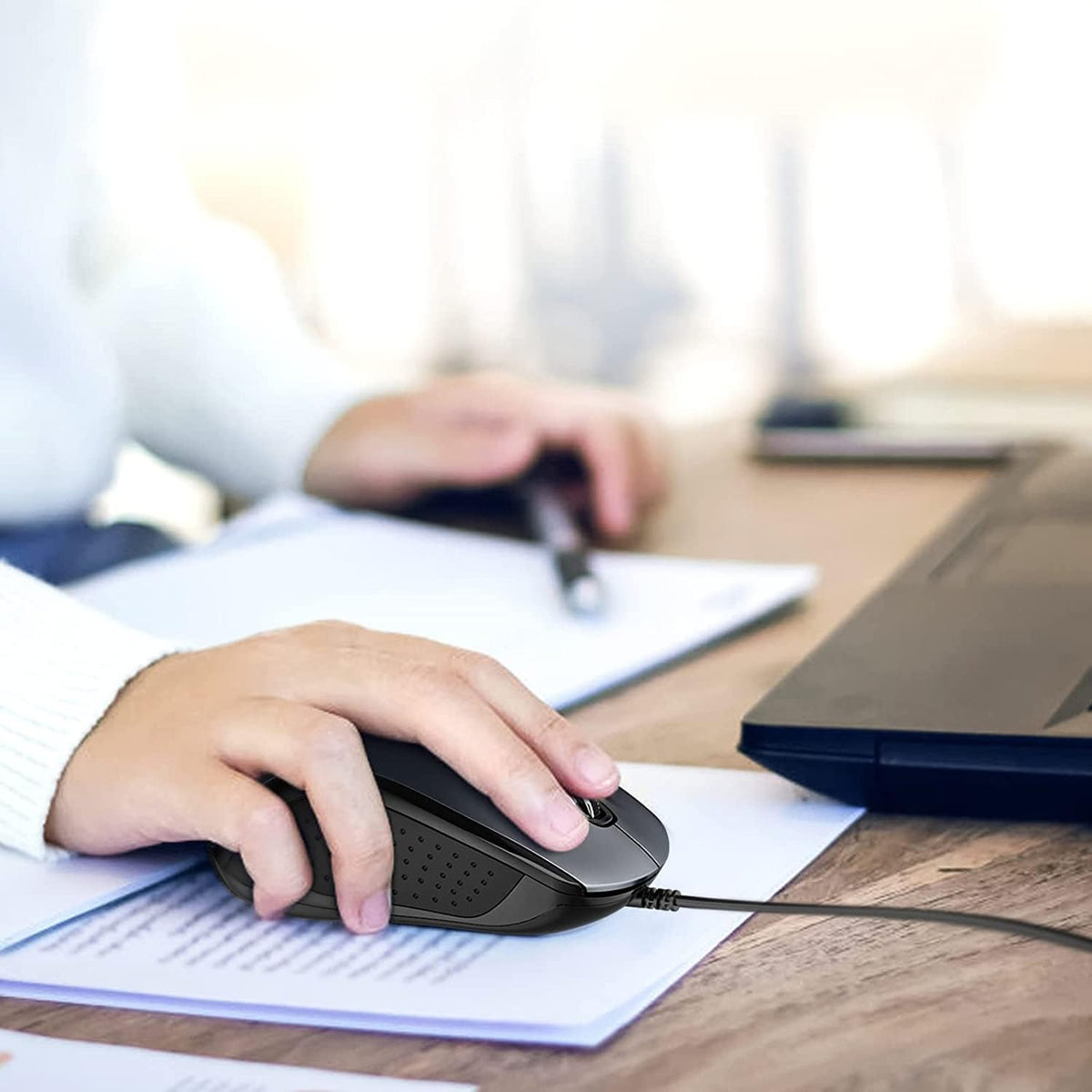 TECKNET Wired Mouse, Mice Wired Optical USB Computer Mouse With 3600 D