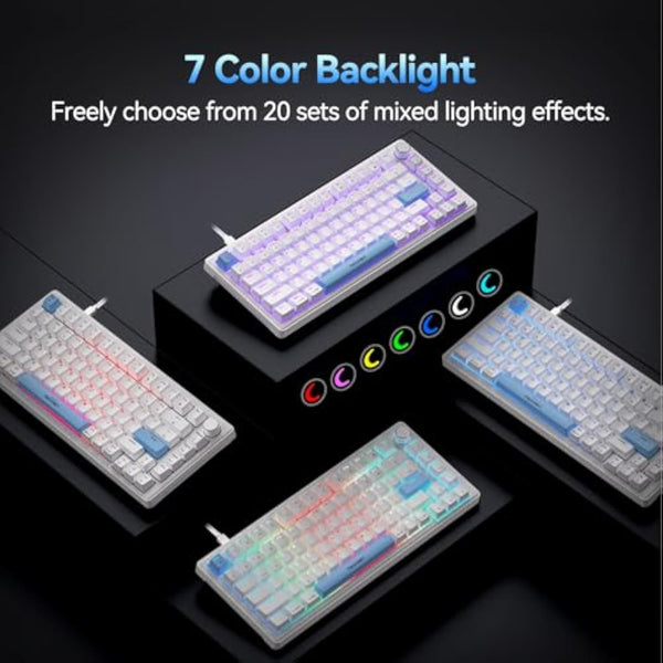 TECKNET Wired Gaming Keyboard, RGB Backlit Keyboards with Gasket Struc