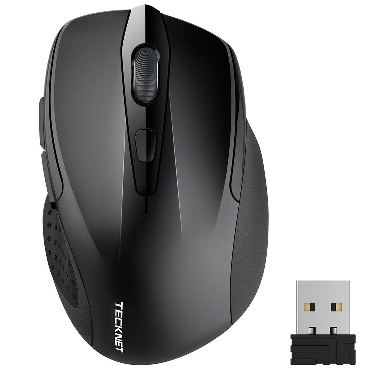 TECKNET Pro 2.4G Ergonomic Wireless Optical Mouse, 2600 DPI, 6 Adjustm
