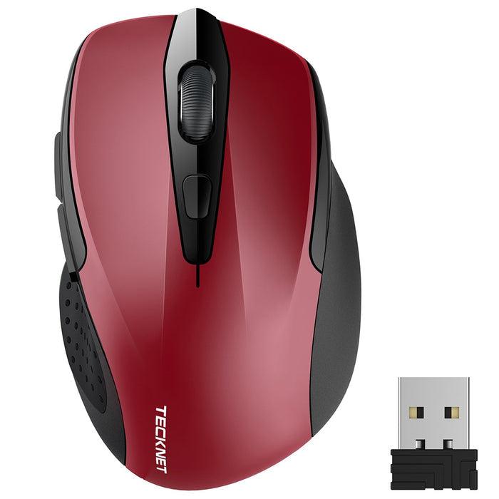 TECKNET Pro 2.4G Ergonomic Wireless Optical Mouse, 2600 DPI, 6 Adjustm